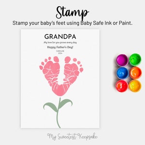 Printable Fathers Day Gift for Grandpa | Flower Footprint Gift | My ...