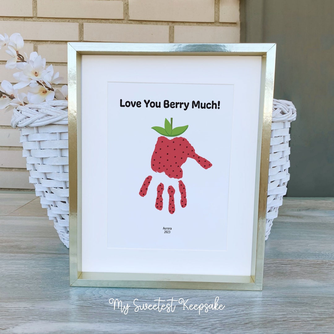 Printable Love You Berry Much Handprint Craft | Birthday Gift From Baby ...