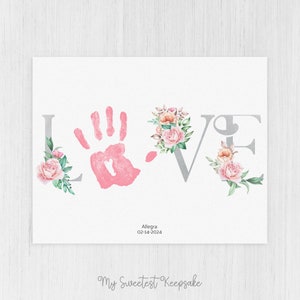 Printable LOVE Handprint Keepsake Gift Craft for Baby or Toddler Mother ...