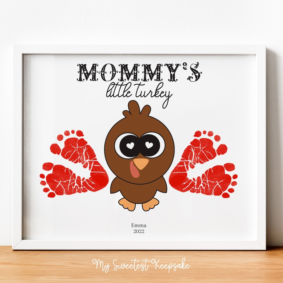 Printable Turkey Footprint Keepsake First Thanksgiving Keepsake Craft ...