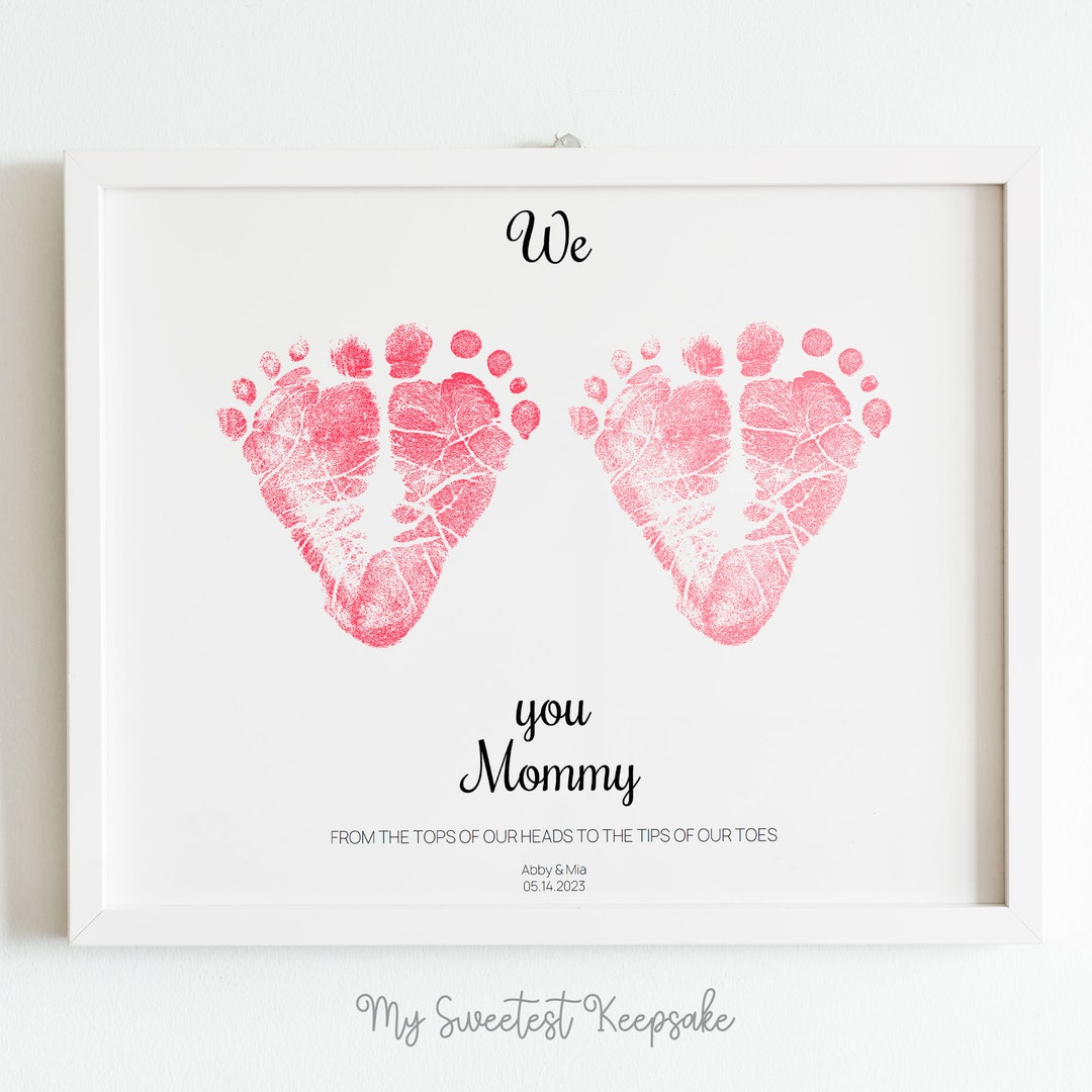 Gift for Mommy | Twins Footprint Keepsake Gift | Printable Gift | First ...