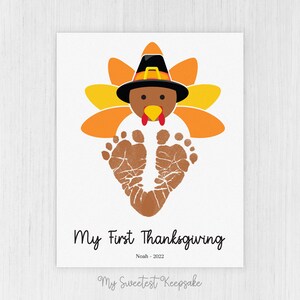 Printable First Baby Thanksgiving Footprint Keepsake | My First ...