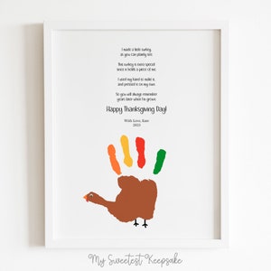 Printable Turkey Handprint Craft for Kids Thanksgiving Poem - Etsy