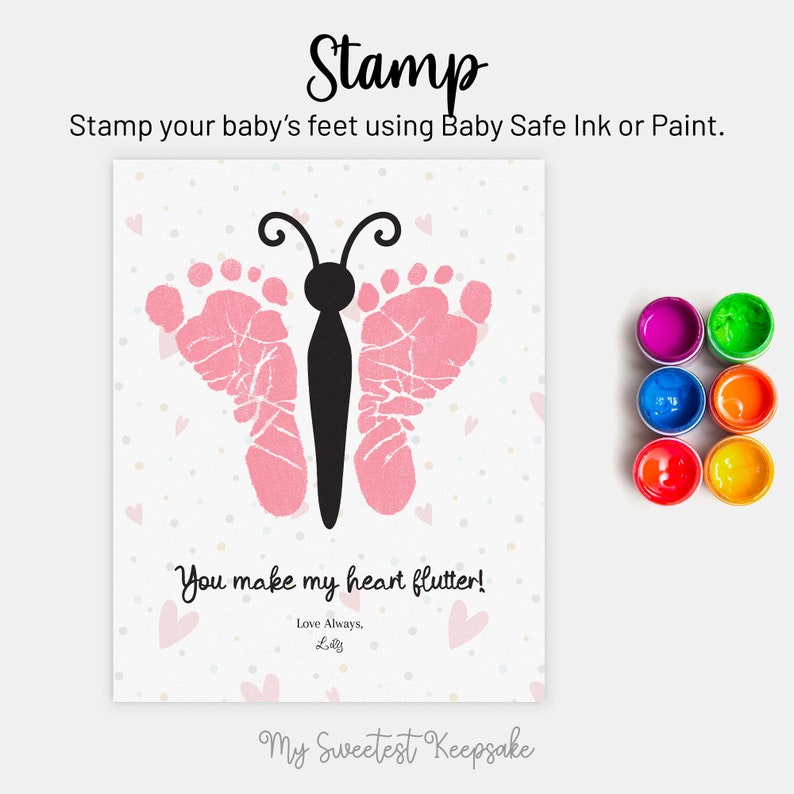 Printable Butterfly Baby Footprint Keepsake Gift for Mom - Etsy