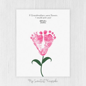 Flower Footprint Gift - Baby Keepsake for Grandma - Mother's Day or ...