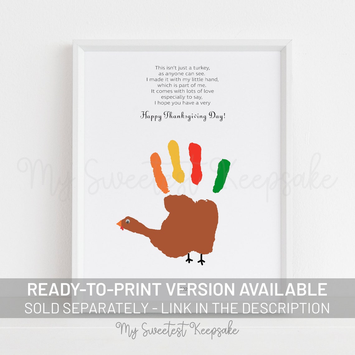 Turkey Handprint Keepsake Gift Thanksgiving Craft for Kids - Etsy