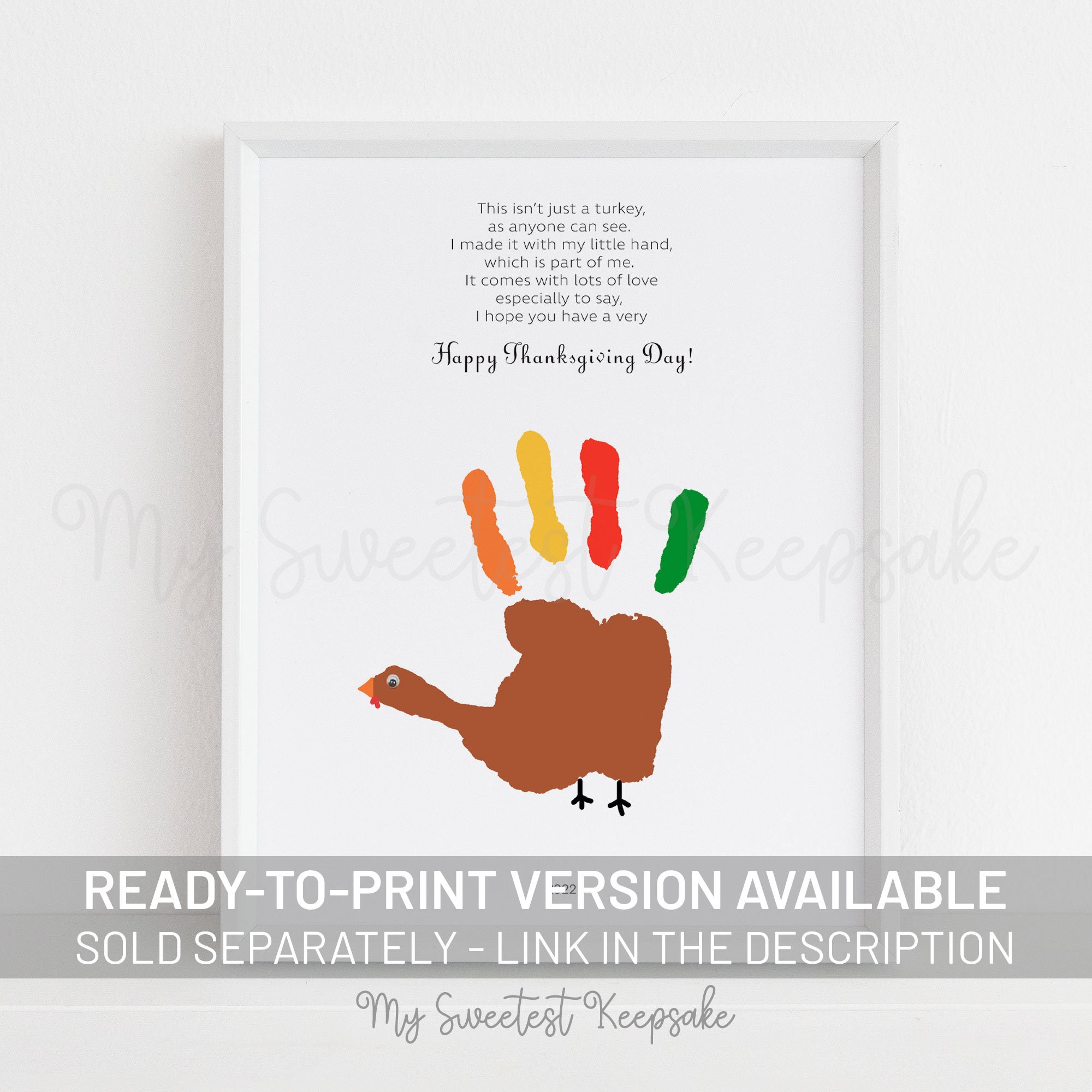 Turkey Handprint Keepsake Gift Thanksgiving Craft for Kids - Etsy