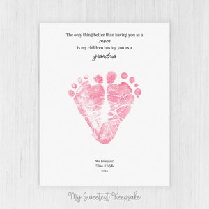 Printable Footprint Gift for Grandma | Mother's Day Gift for Nanna ...
