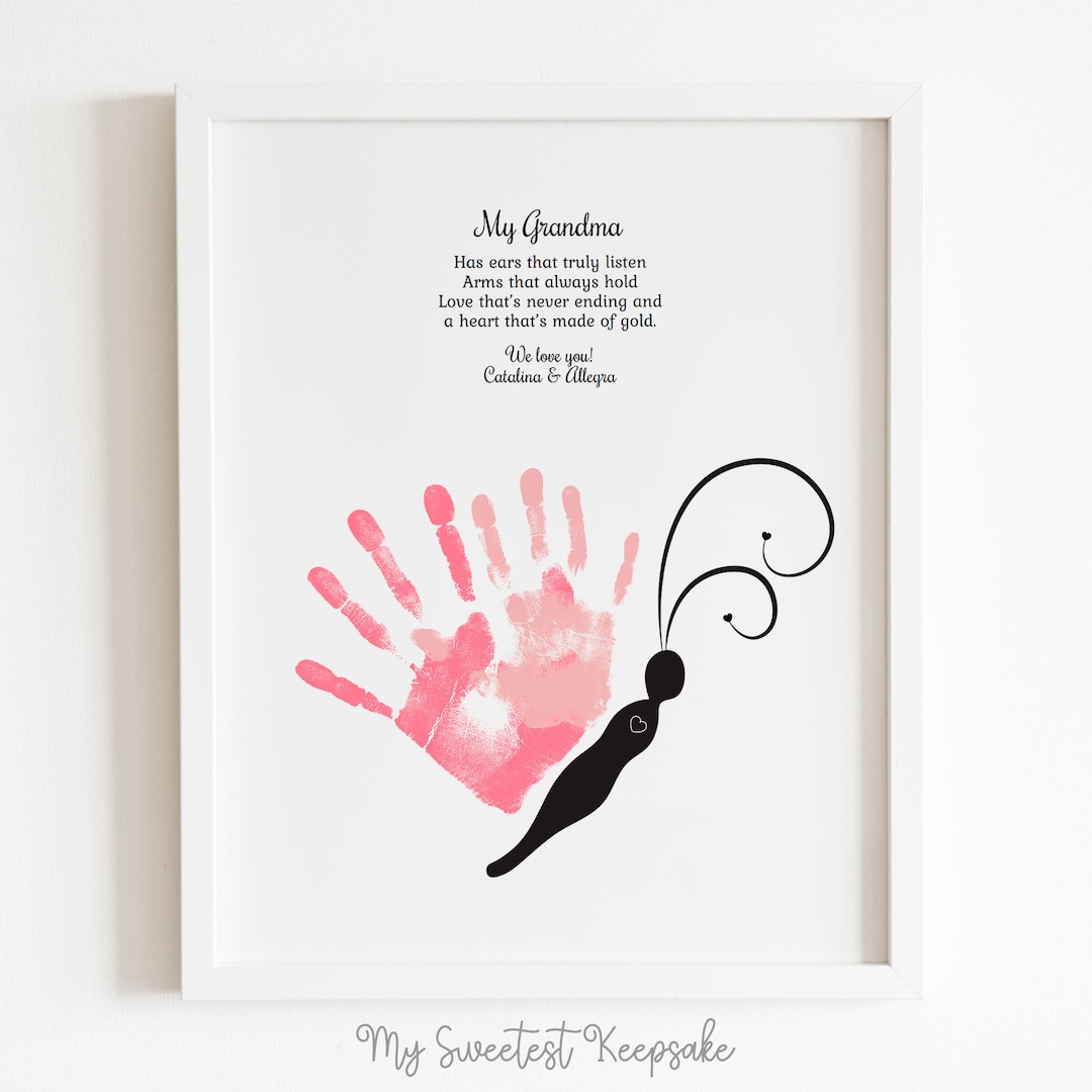 Handprint Butterfly Keepsake - Grandma Gift From Kids - Mother's Day ...