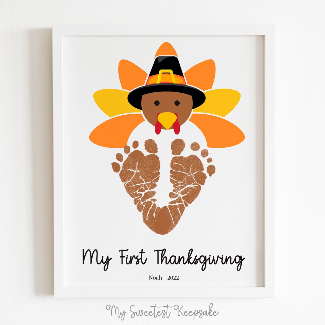 First Baby Thanksgiving Footprint Keepsake My First - Etsy
