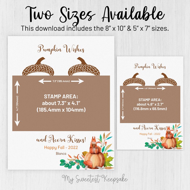 Printable Pumpkin Wishes and Acorn Kisses Handprints Gift - Etsy