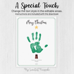 Printable Christmas Handprint Tree Keepsake Gift Craft for Kids ...