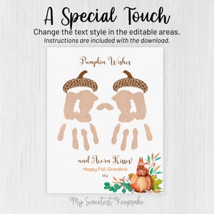 Printable Pumpkin Wishes and Acorn Kisses Handprints Homeschool ...