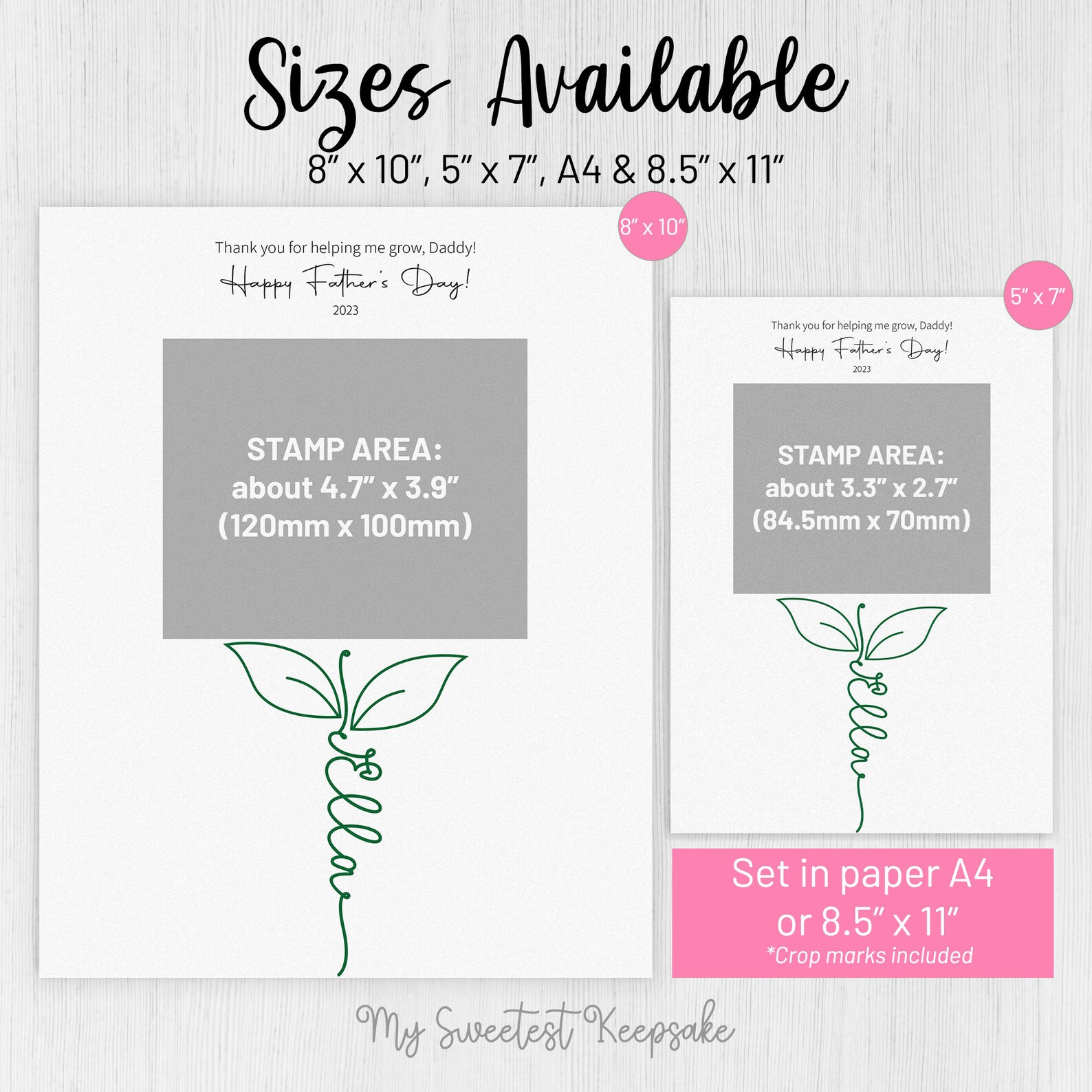 Printable Father's Day Gift From Baby - Thank You for Helping Me Grow ...