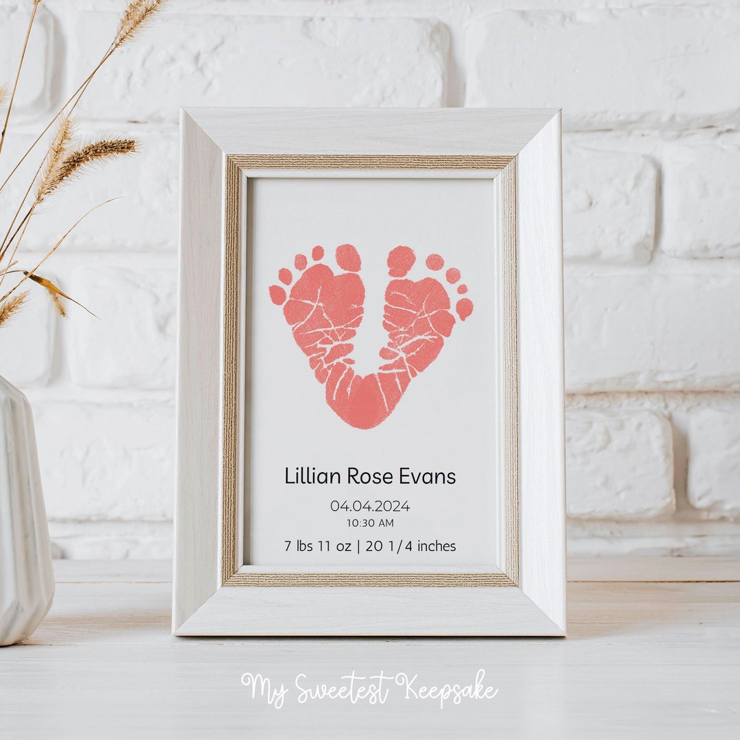 Printable Birth Footprint Keepsake | Gift for Mom, Dad, Grandma ...