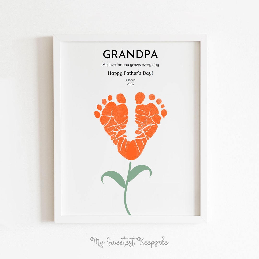 Printable Fathers Day Gift for Grandpa | Flower Footprint Gift | My ...