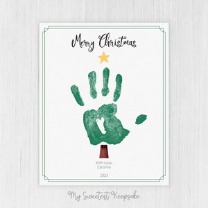 Printable Christmas Handprint Tree Keepsake Gift Craft for Kids ...