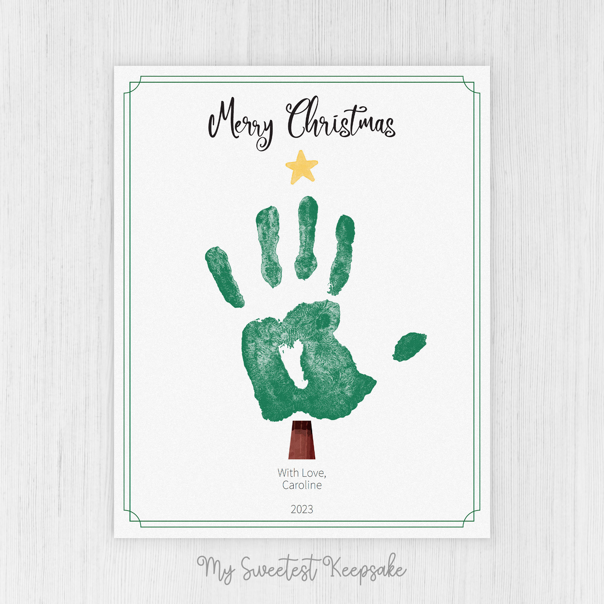 Printable Christmas Handprint Tree Keepsake Gift Craft for - Etsy UK