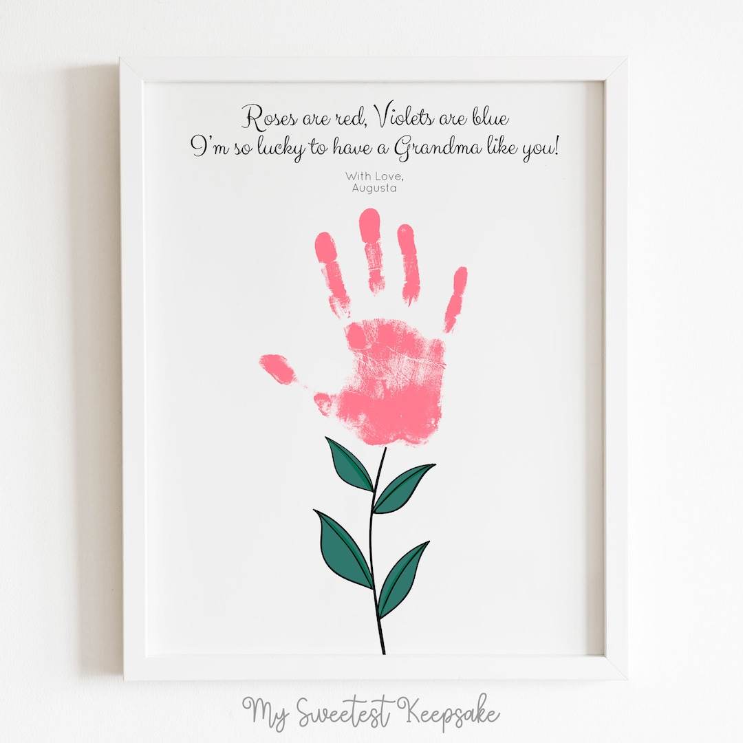 Printable Grandma Gift | Flower Handprint | Mother's Day Gift From ...