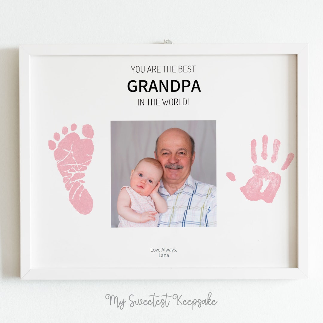 Printable Father's Day Gift From Baby | Footprint, Handprint and Photo ...