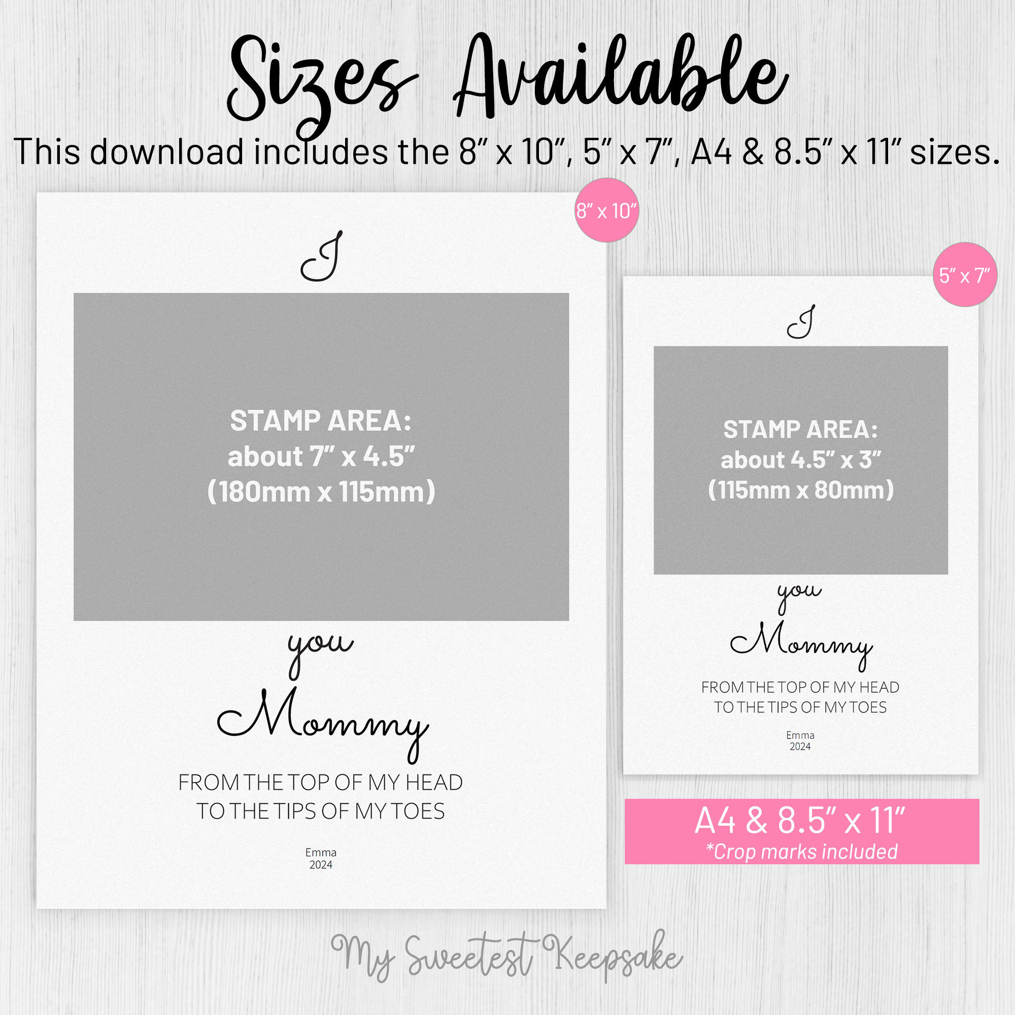 Printable I Love You Mommy Footprint Gift | Baby Keepsake Message ...