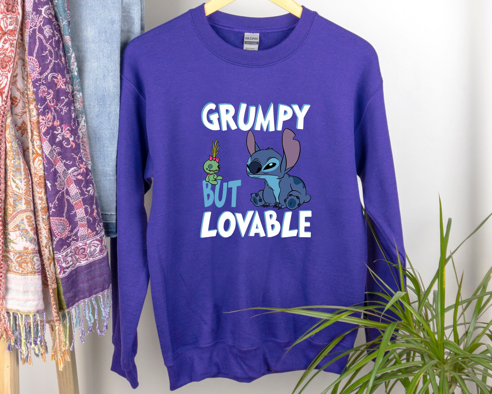 Stitch Grumpy but Lovable Hoodie Disney Stitch Hoodie Lilo - Etsy