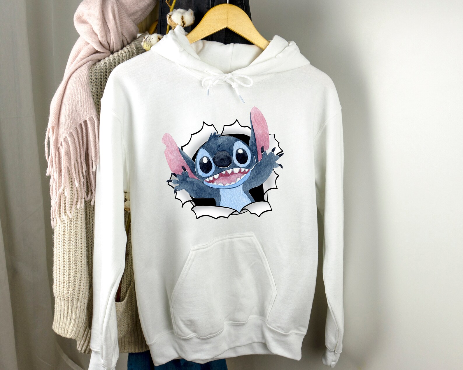 Stitch Hoodie Stitch Sweatshirt Disneyland Sweater Starwars - Etsy