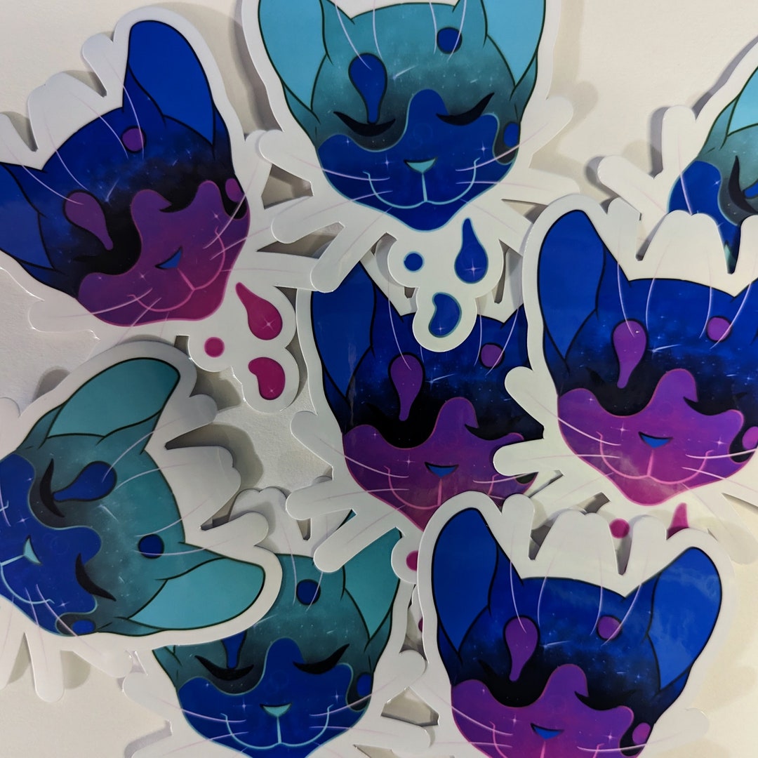 Galaxy Cat Vinyl Stickers - Etsy