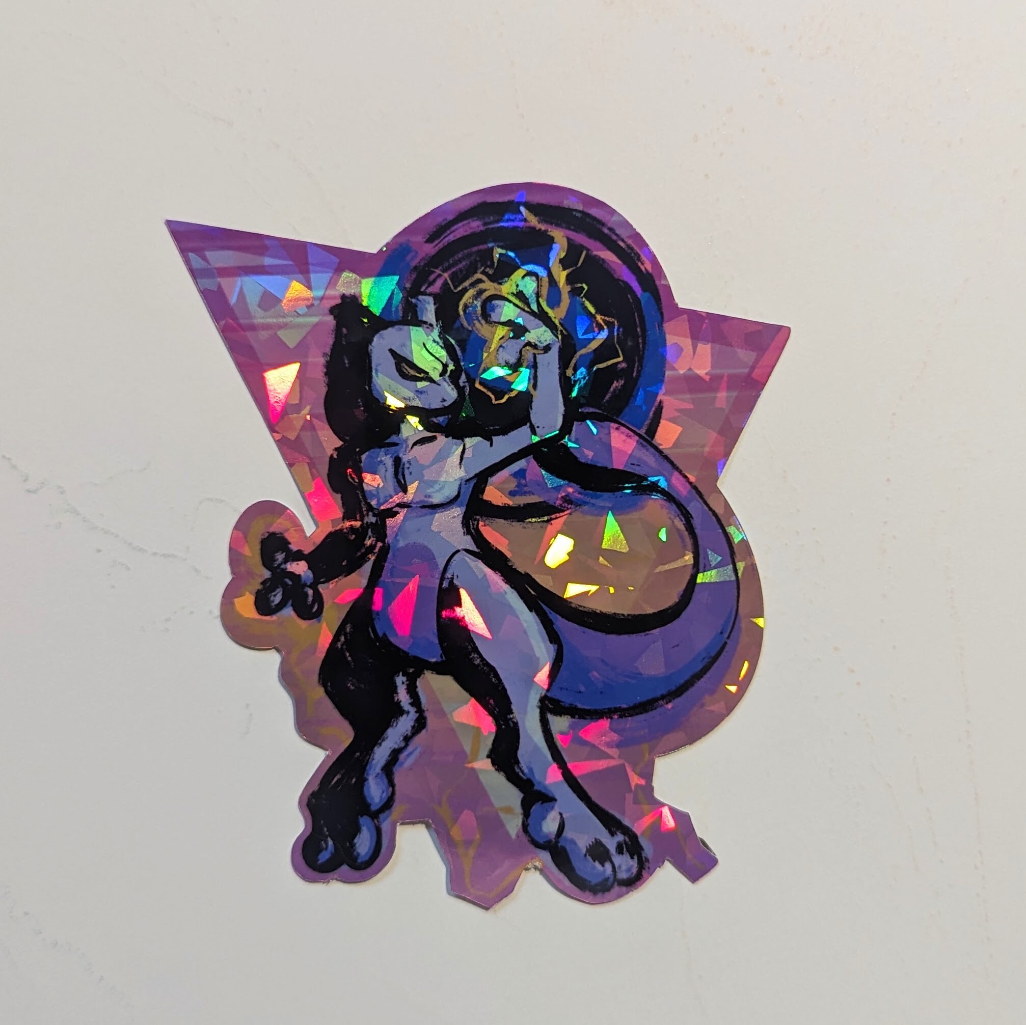 Mewtwo Holo PKMN 4in Vinyl Stickers - Etsy