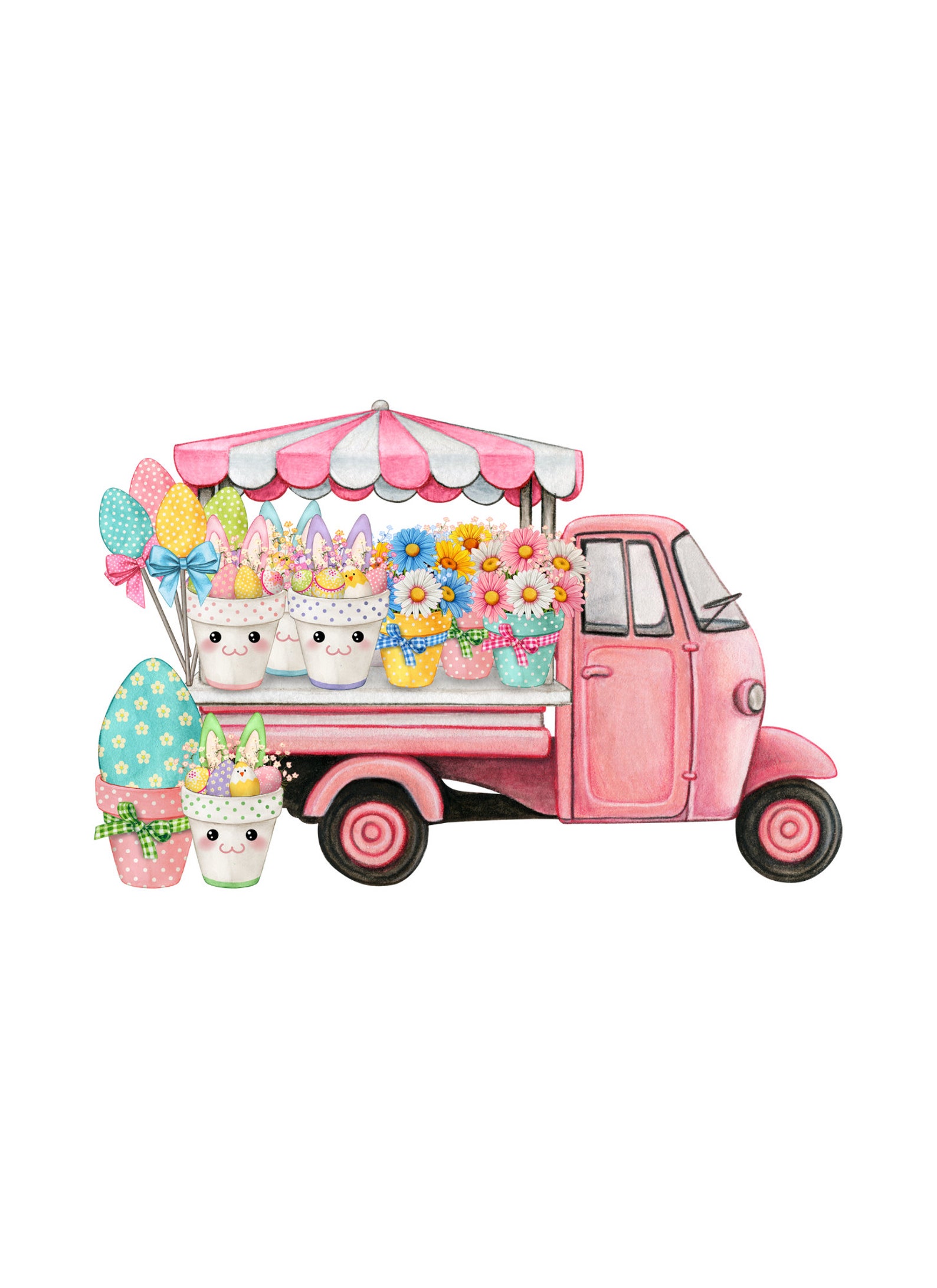 Easter Truck and Cart Prints, Easter Truck With Egg Prints, Set of 2 ...
