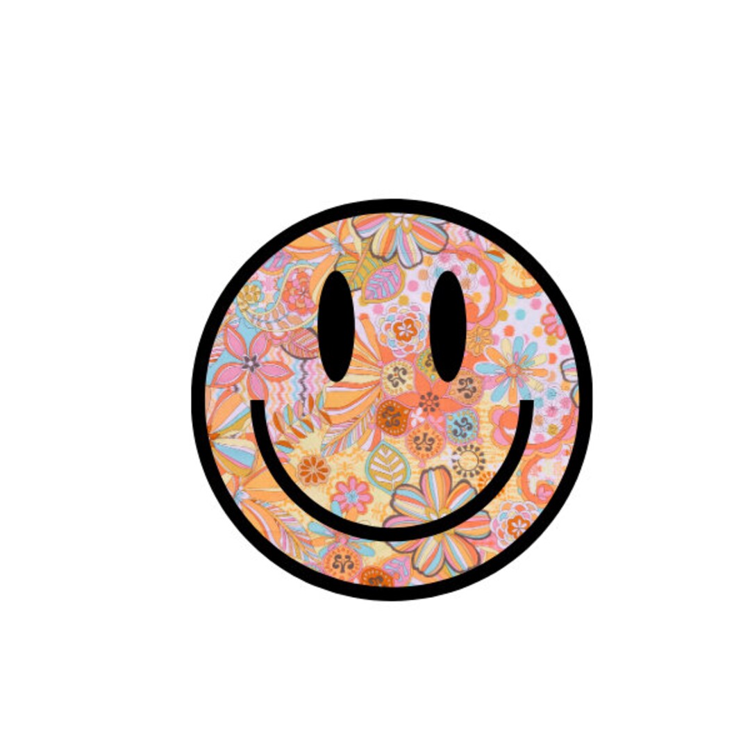 Distressed Smile Face PNG Retro Flower Png Stay Groovy 70s Inspired Png ...