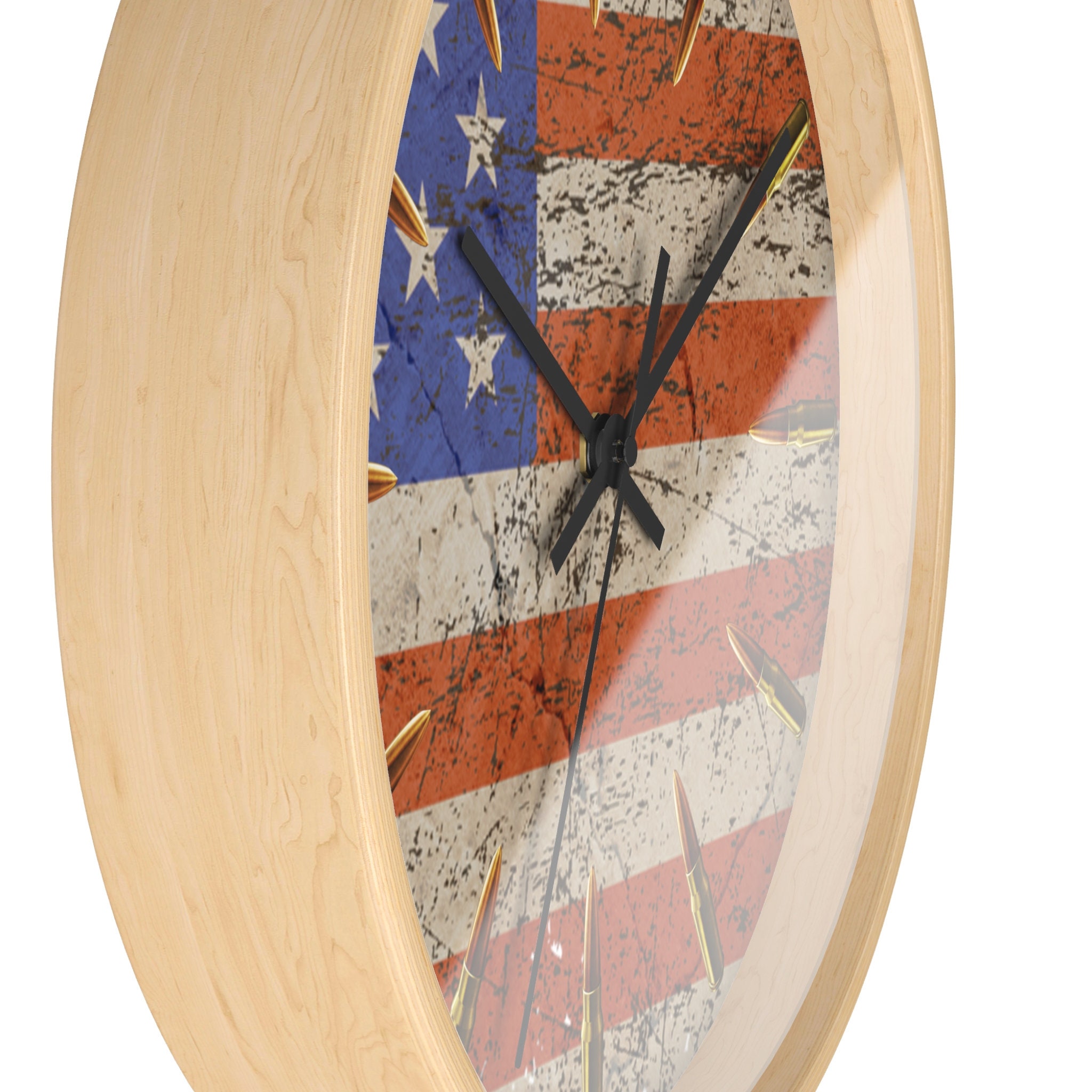 American Flag Clock,rustic USA Clock,patriotic Wall Clock,usa Flag ...