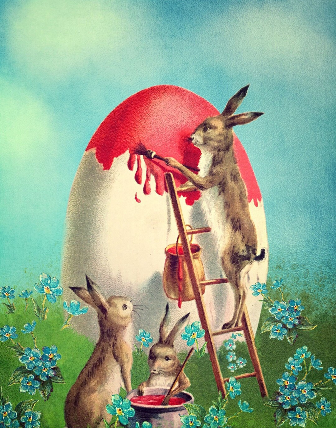 Vintage Easter Print, Easter Decor, Easter Printable Art, Vintage ...