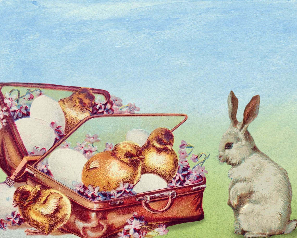 Vintage Easter Print, Easter Decor, Easter Wall Art, Easter Paintings ...