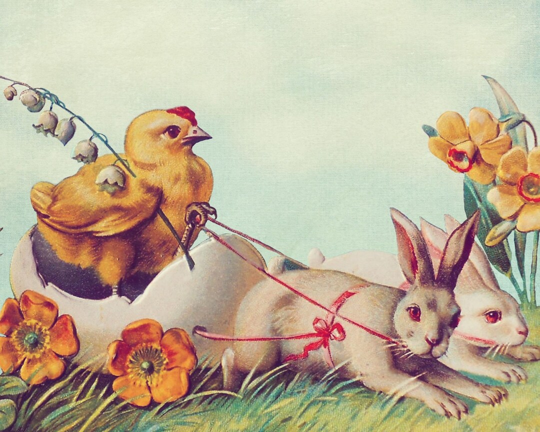 Vintage Easter Print, Easter Decor, Easter Wall Art, Easter Paintings ...