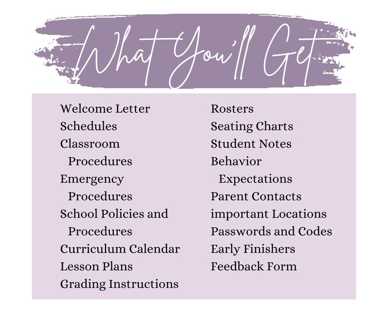 Complete Maternity Leave Substitute Binder for Secondary Teachers ...