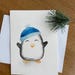 Hand-painted Winter Penguin Watercolor Card: Holiday Greeting - Etsy