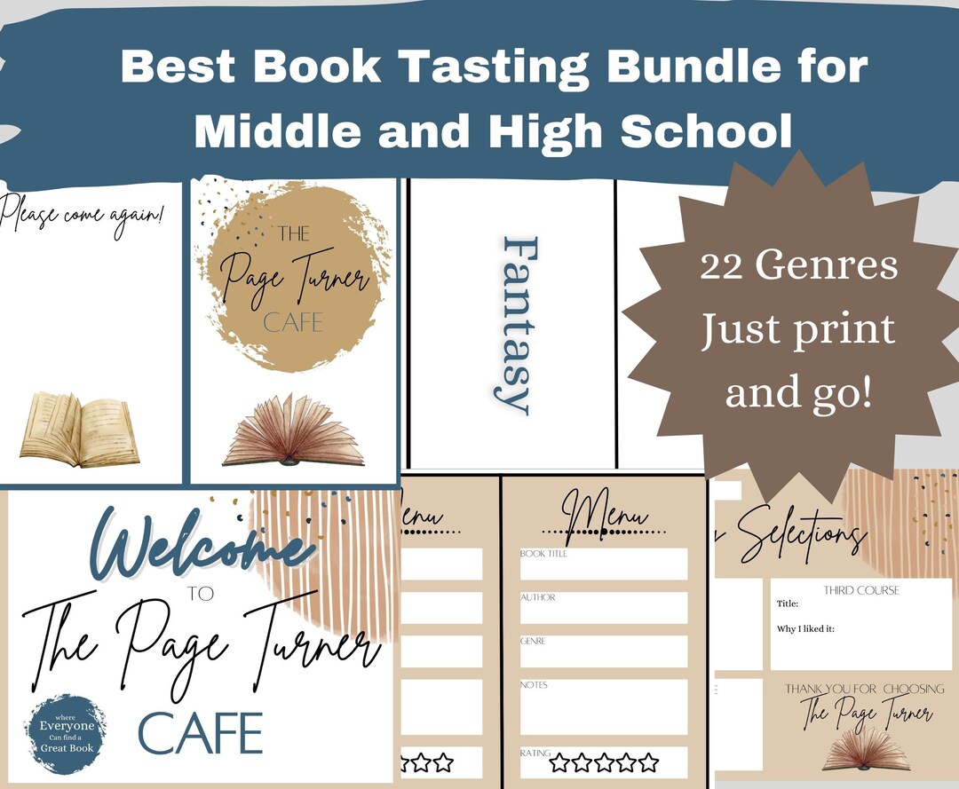 Printable Book Tasting Bundle for Middle Schoolers and Secondary ELA ...