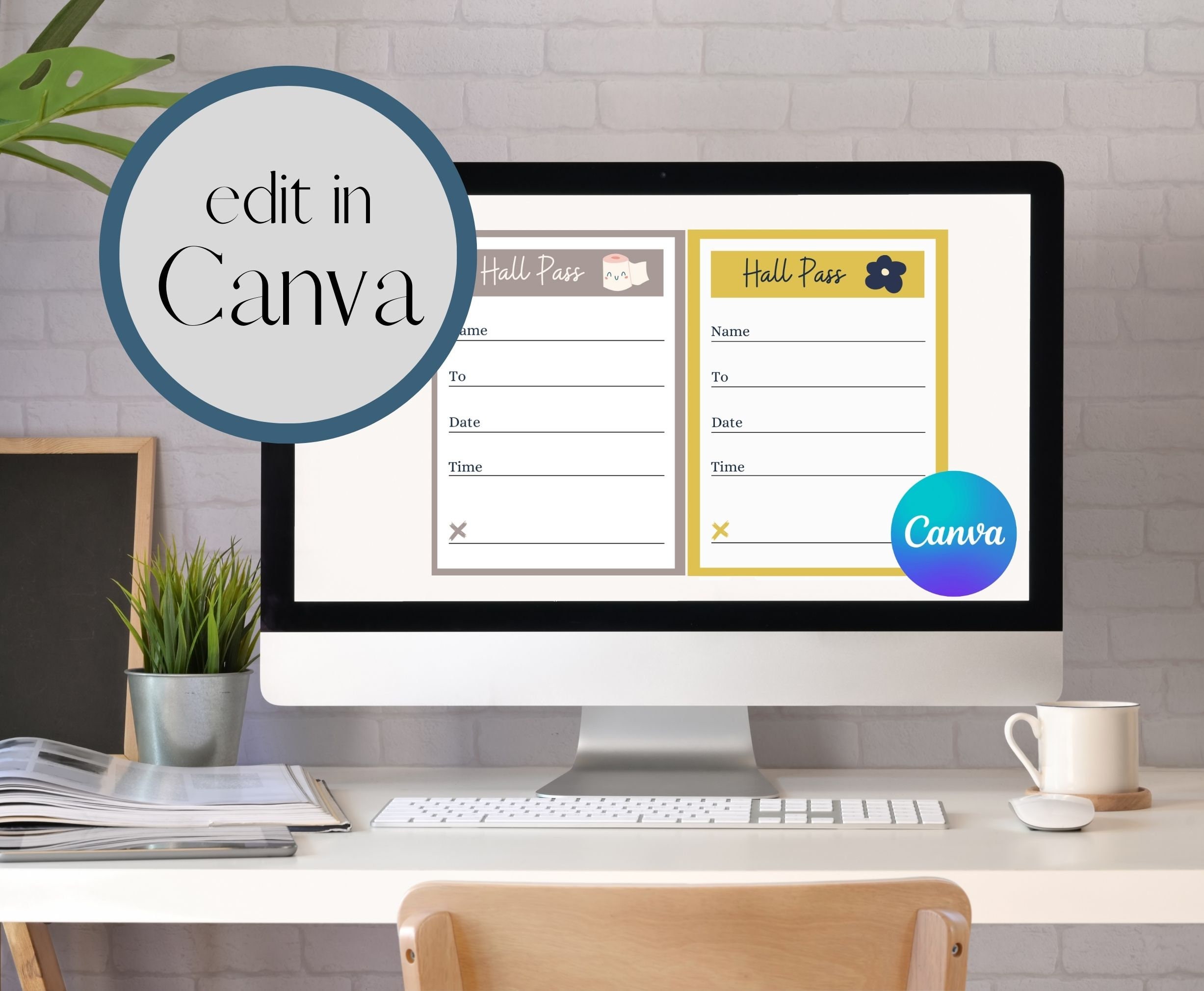 Editable Student Hall Pass Template: Classroom Printable (PDF) - Etsy