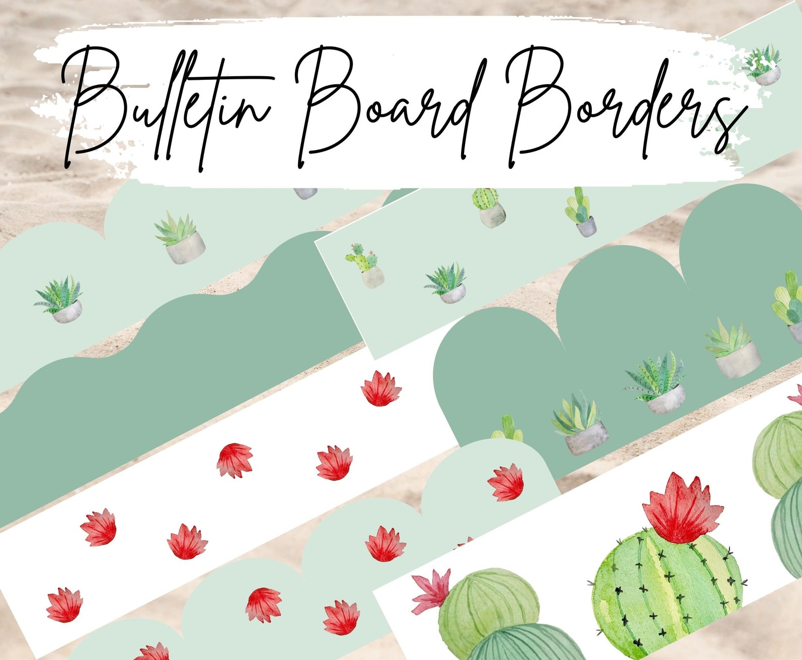 Cactus Classroom Bulletin Board Border | Printable Bulletin Board Kit ...