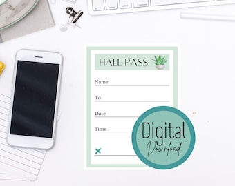 Printable Hall Pass - Etsy