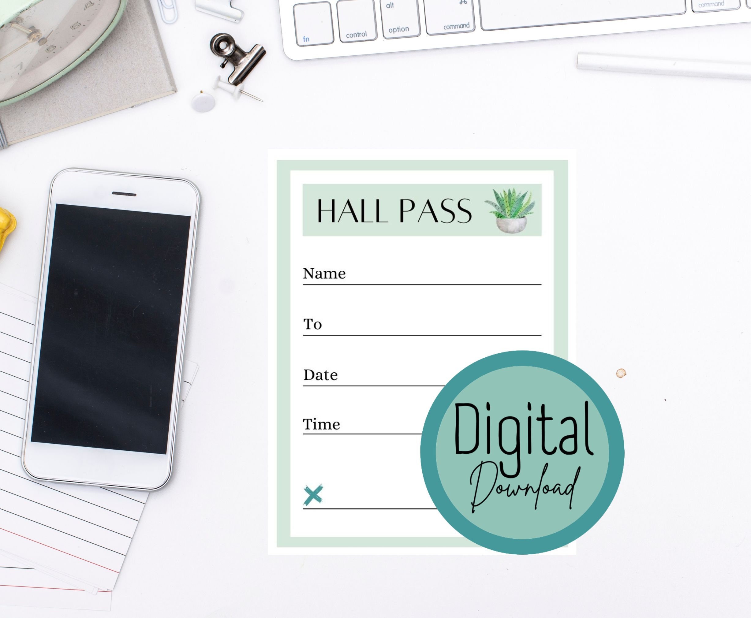 Printable Student Hall Passes | Cactus Themed Classroom Passes ...