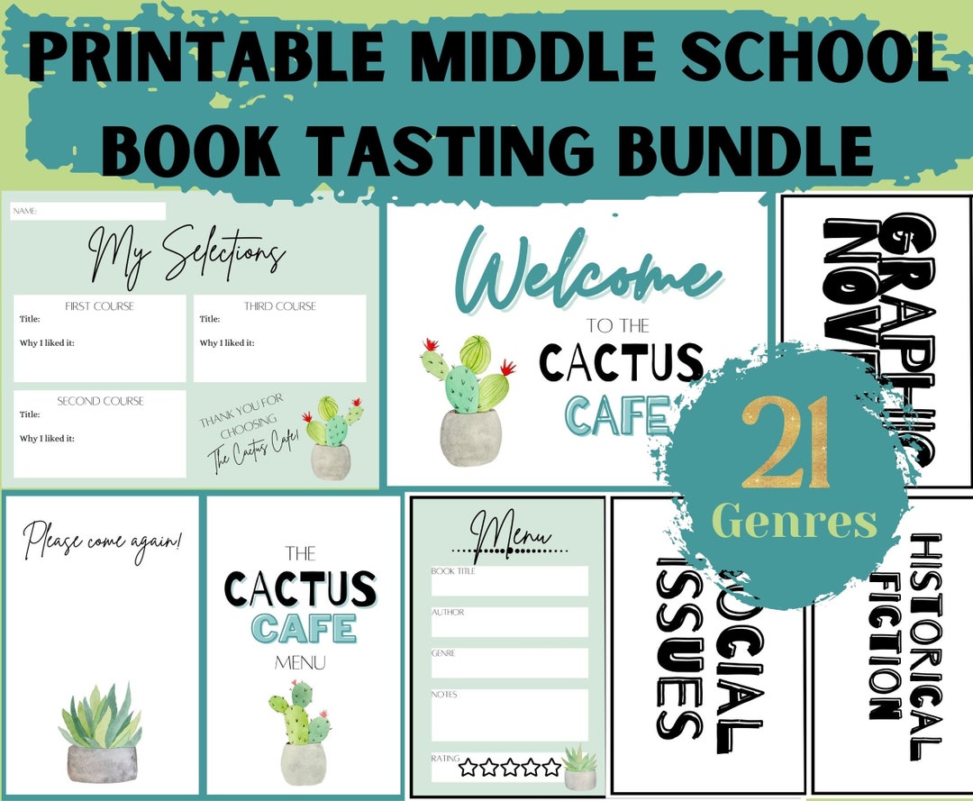 Cactus Cafe Book Tasting Activity Bundle: Middle & High School (digital ...