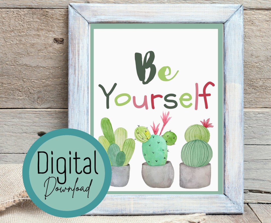 Watercolor Cactus Classroom Poster: Motivational Wall Art (digital ...