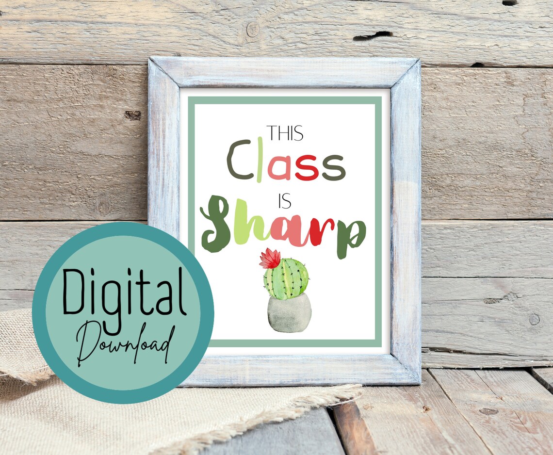 Instant Download Printable Cactus Wall Decor Cactus Motivational Poster ...