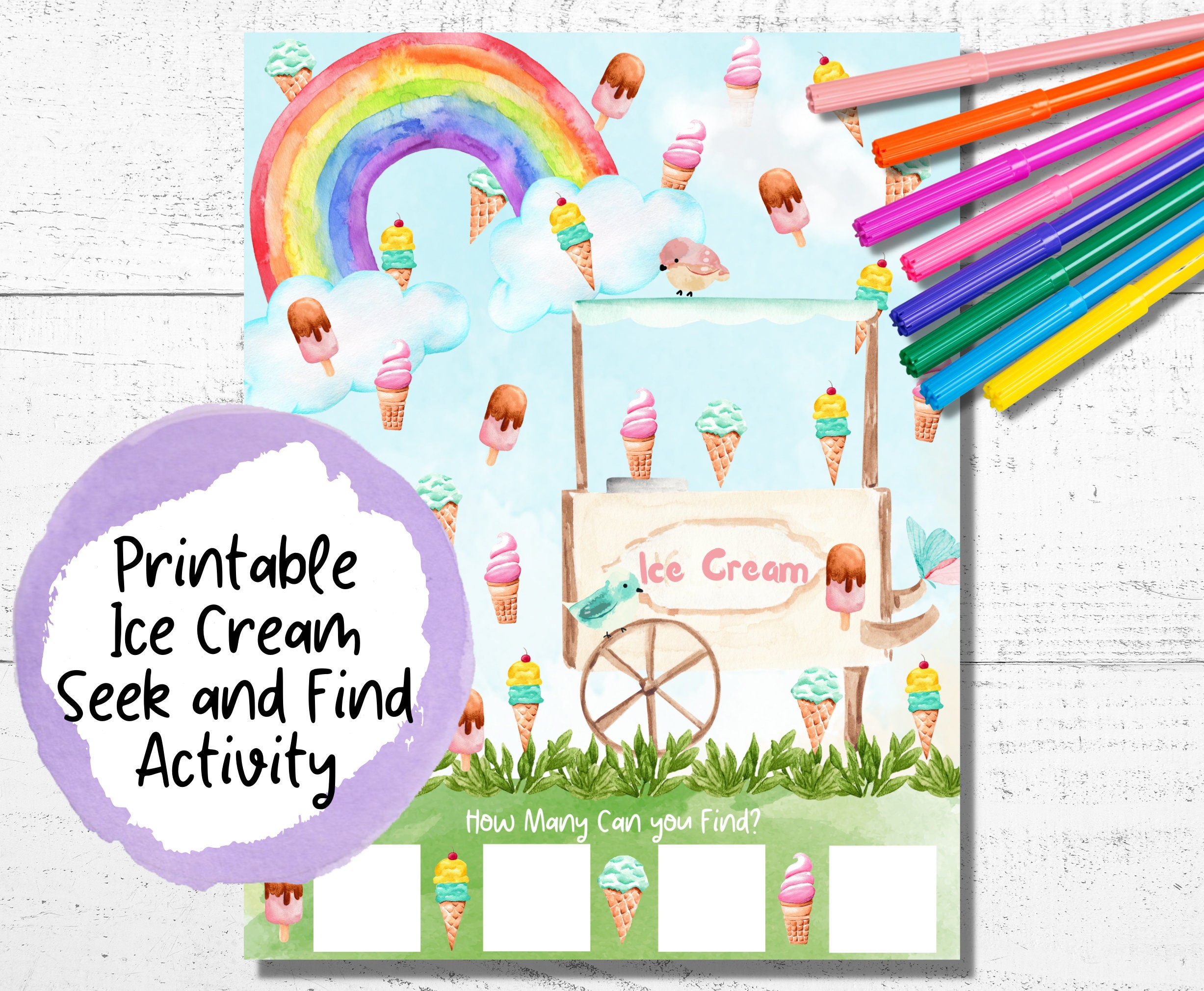 Ice Cream Seek and Find Printable Look and Find Printable Ice Cream ...