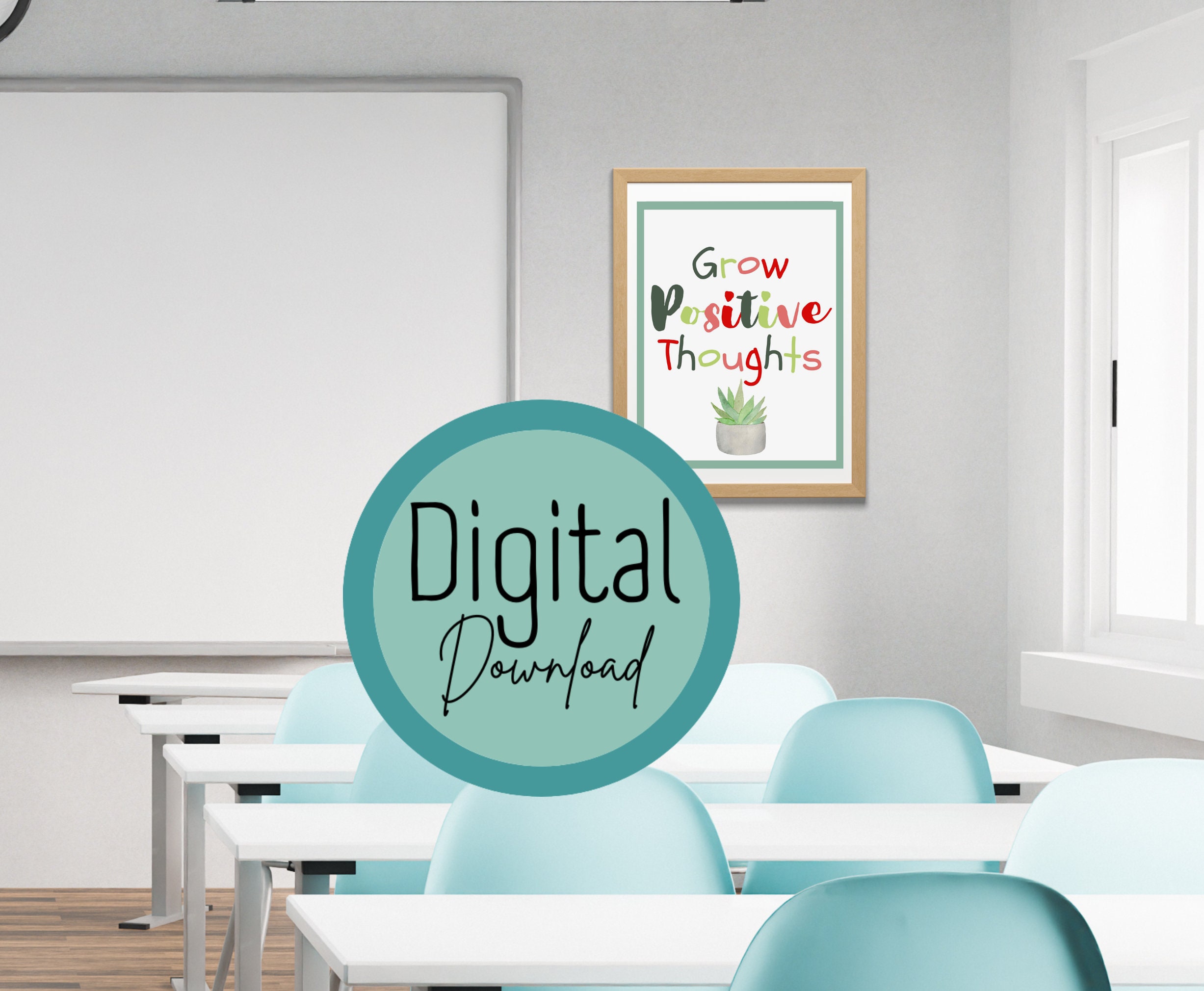 Instant Download Motivational School Poster Watercolor Cactus Poster ...