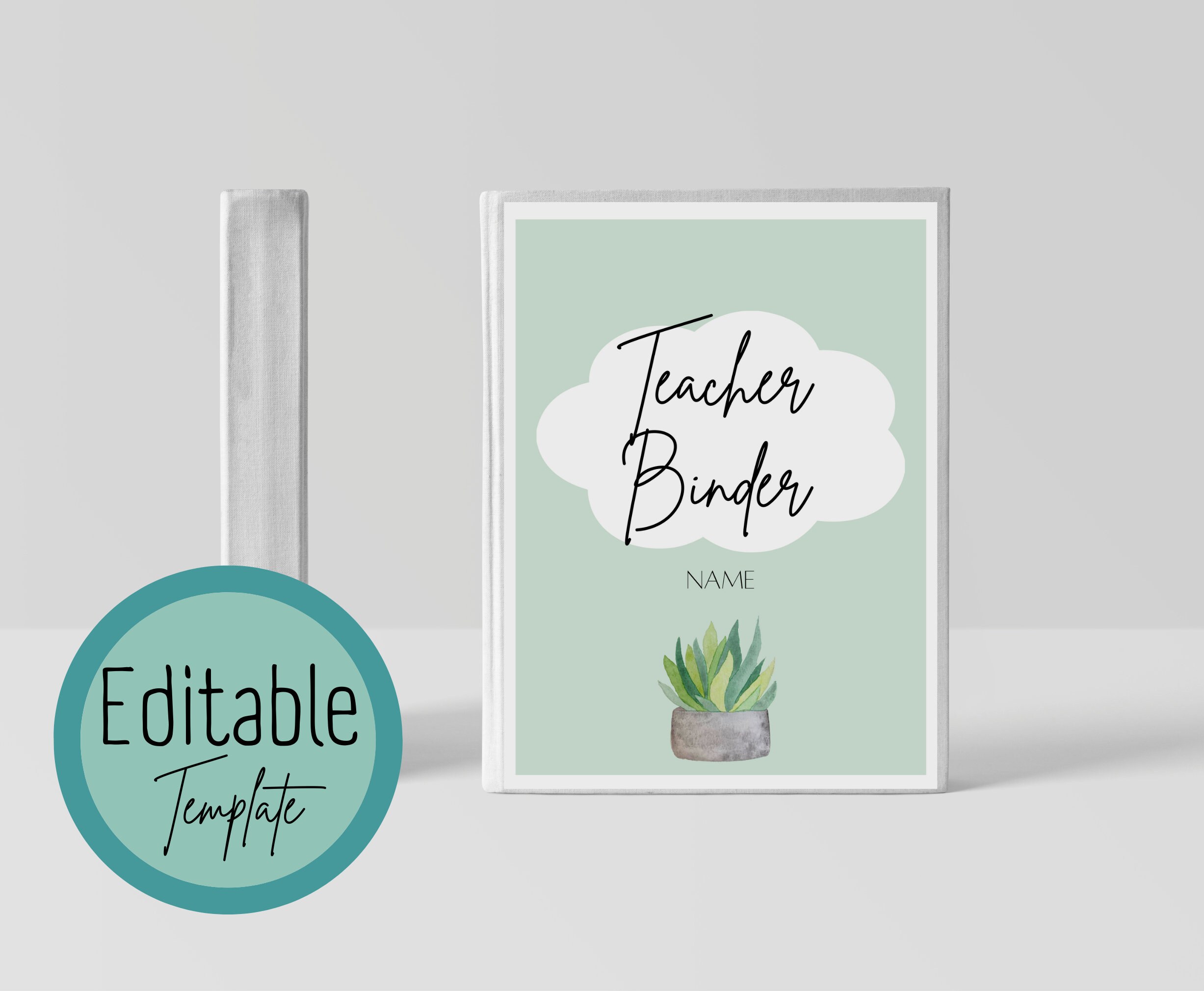 EDITABLE Teacher Binder Cover and Dividers | Cactus Classroom Binder ...