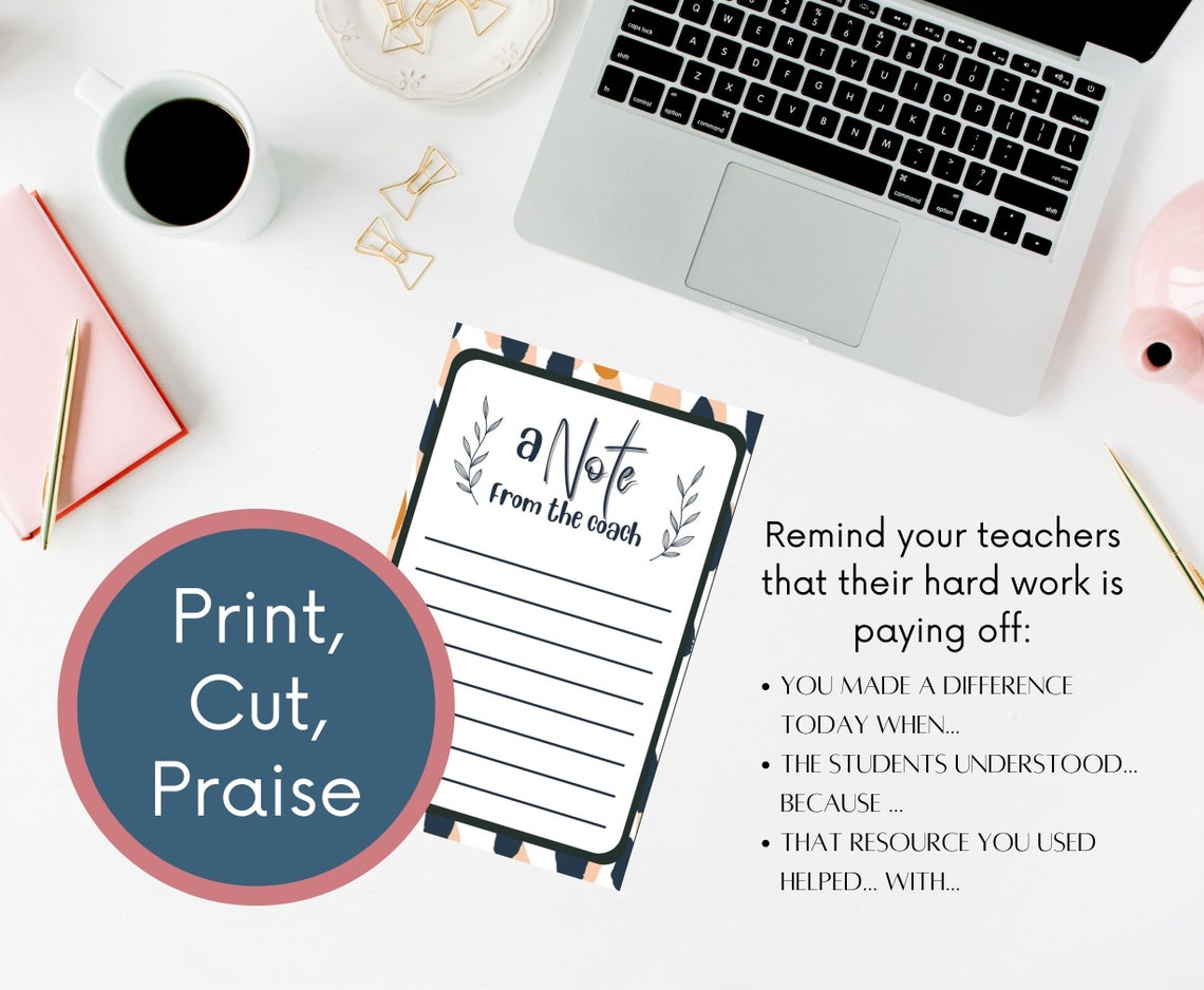 Printable Teacher Feedback Notes: Positive Coaching Compliments ...