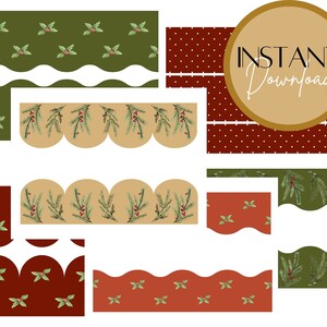 Printable Holiday Watercolor Christmas Bulletin Board Kit | Red and ...